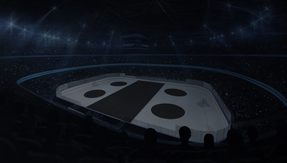 LedFoil revolutionary digital screen for advertisements in ice surface.